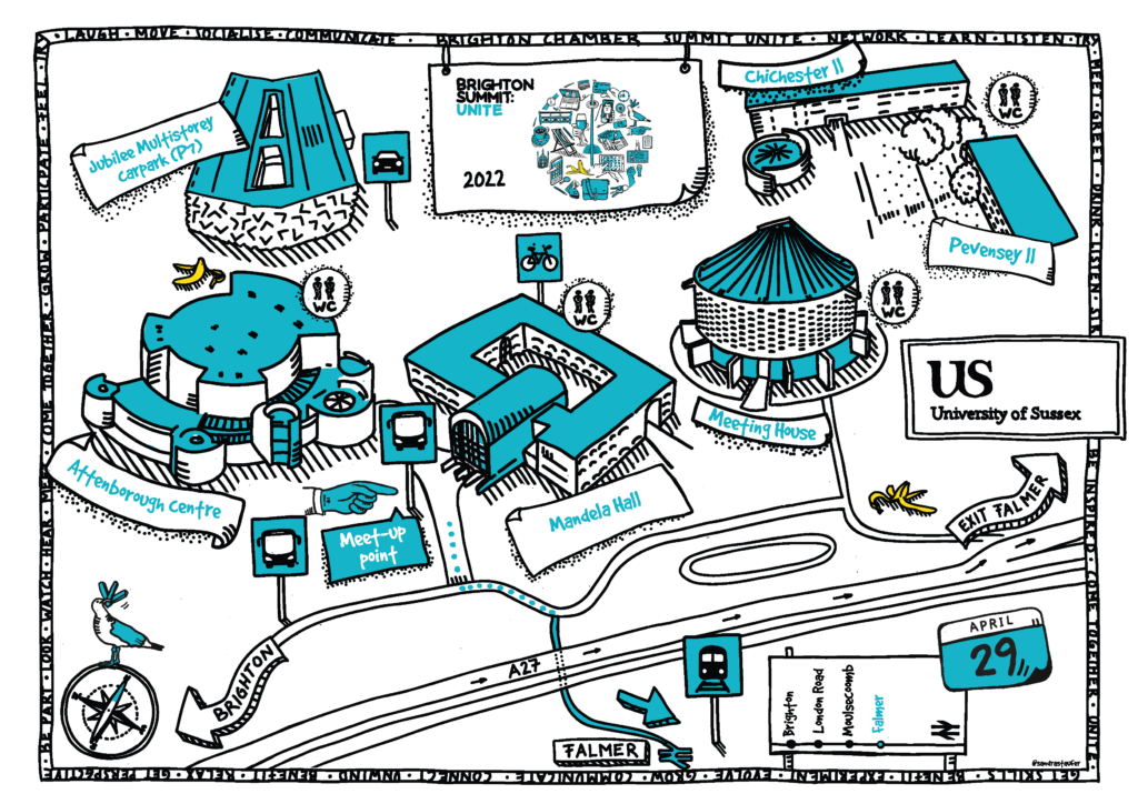 A hand-drawn map to add personality and a touch of humour - Sandra Staufer